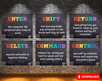 Computer Lab Rules Poster - Etsy
