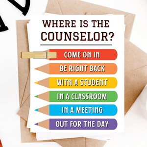 Classroom Door Sign Where's the Counselor Sign Classroom - Etsy