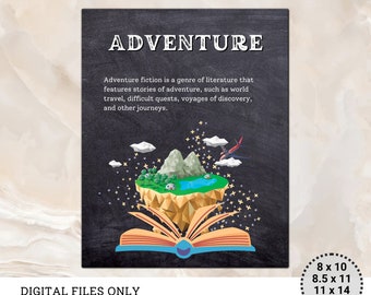 Types of Novel Sign - Etsy