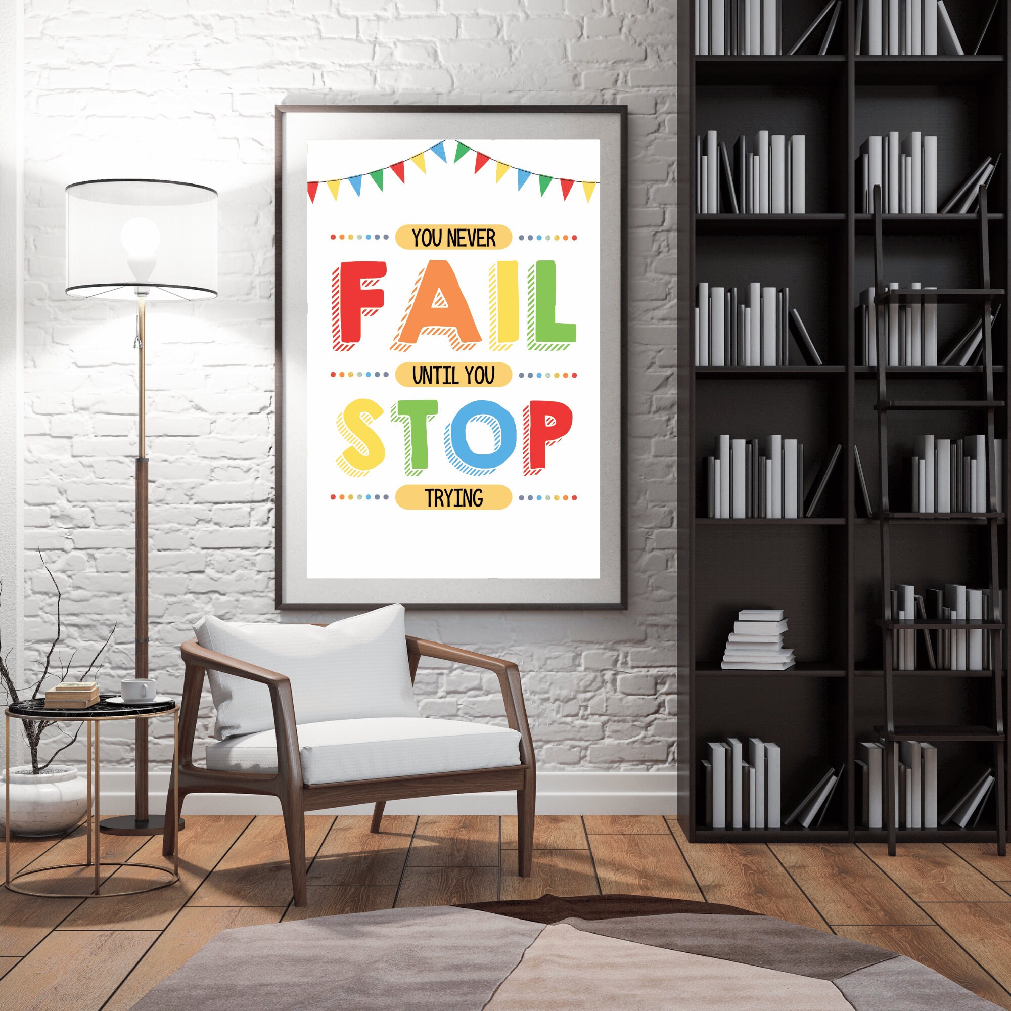 School Classroom Poster, You Never Fail Until You Stop, Inspirational ...