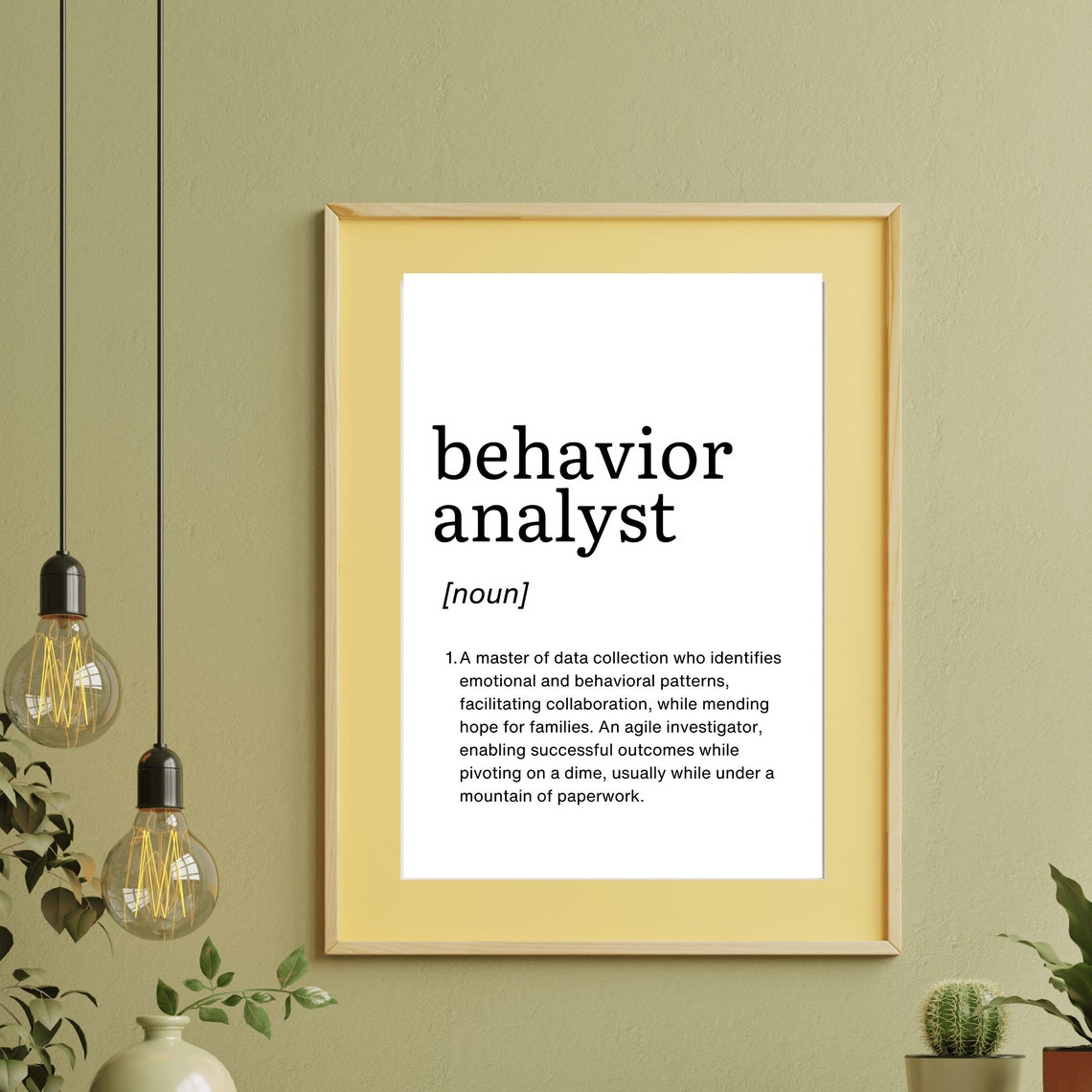 Behavior Analyst Definition Poster, Funny Modern Office Gift, Office ...
