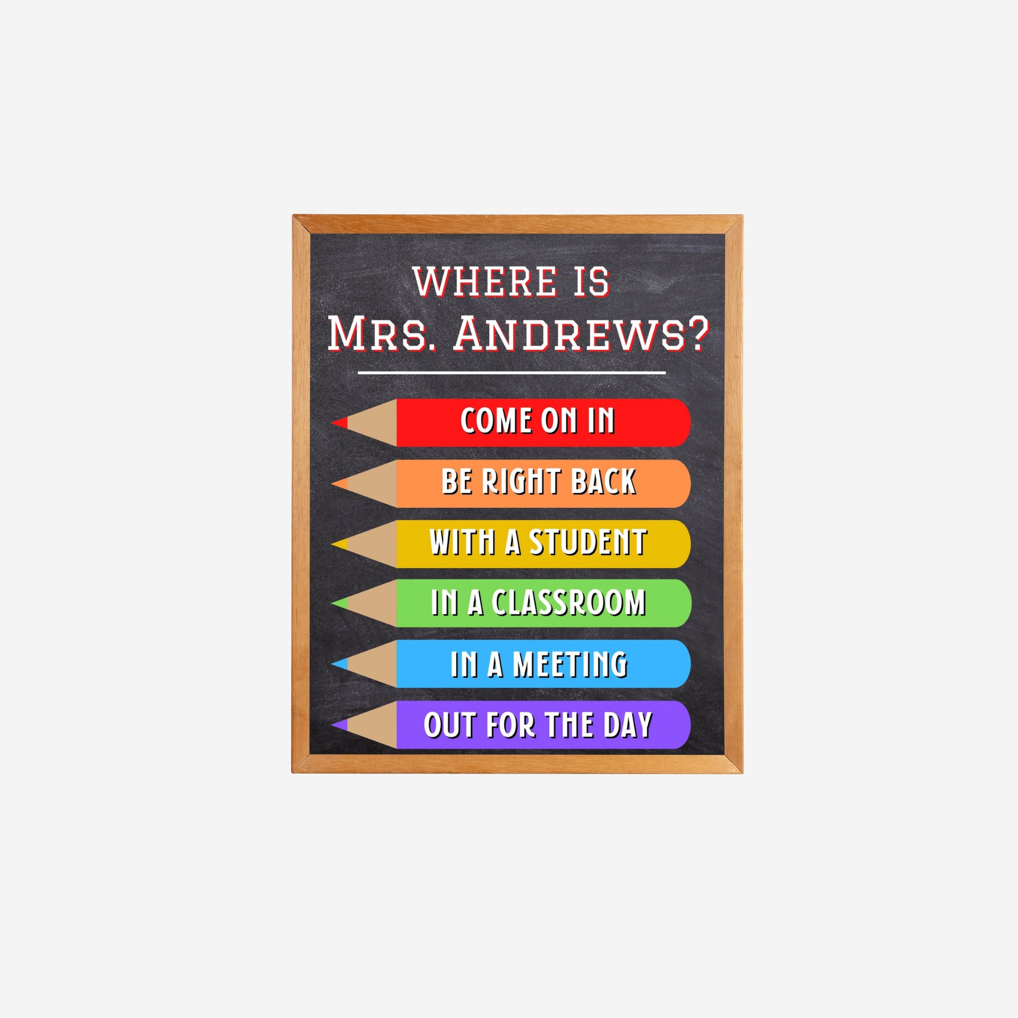 PERSONALIZED Teacher Door Sign, Classroom Decor, Custom Teacher Gifts ...