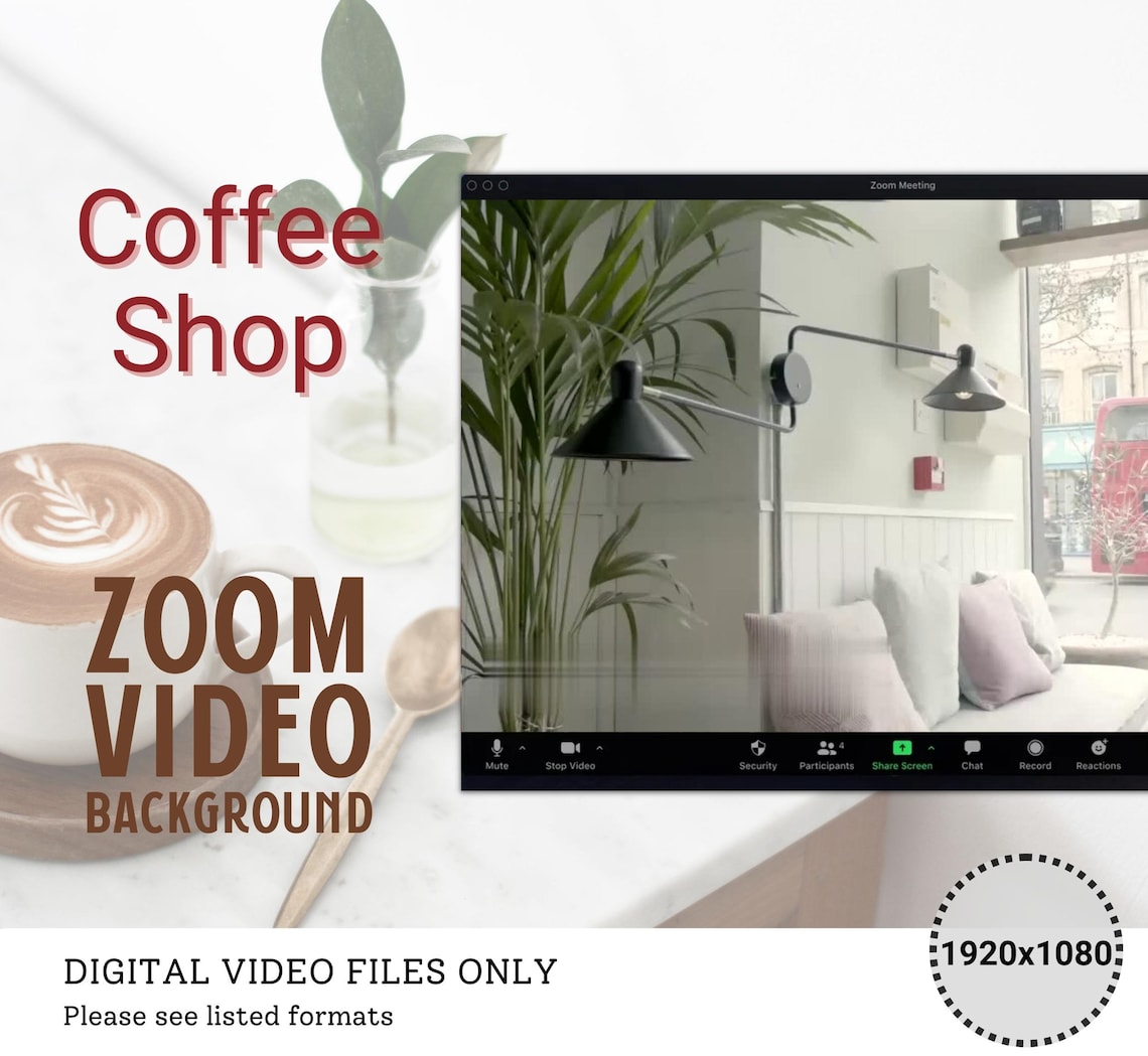 Coffee Shop Animated Zoom, Looping VIDEO Background, Video Zoom ...