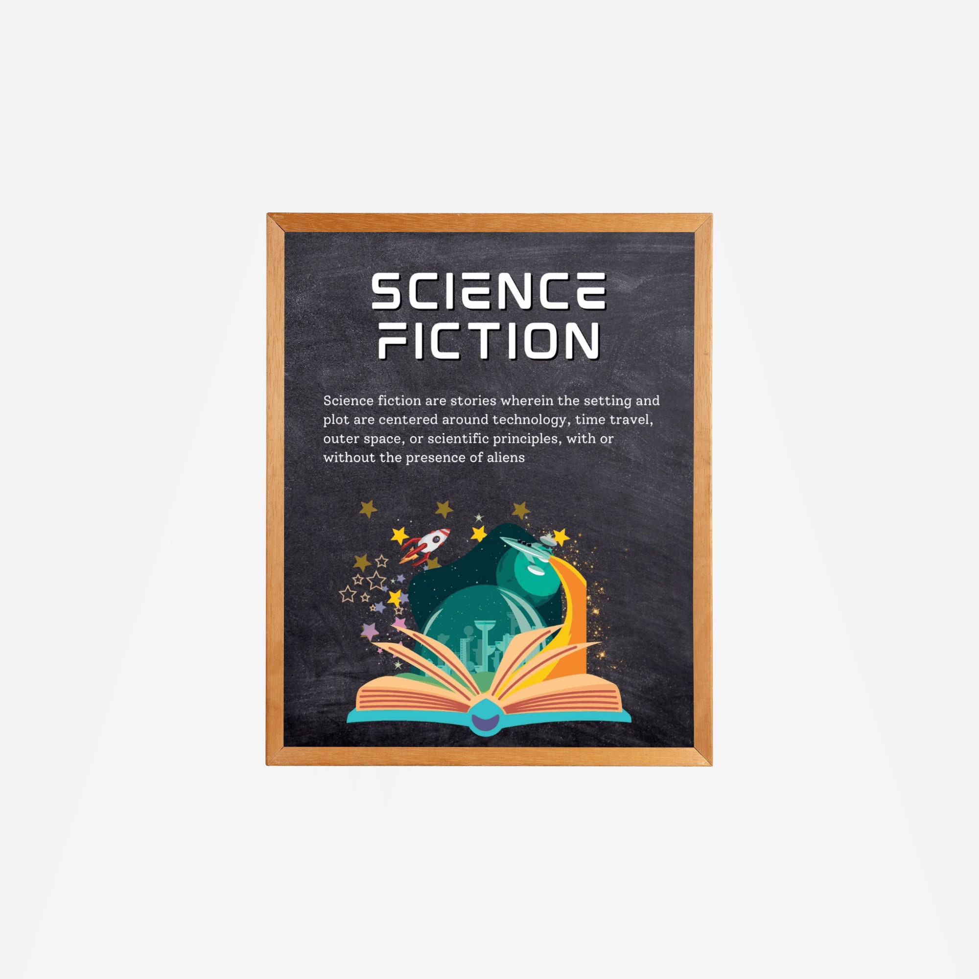 Roman Genre Poster Science Fiction Definition Illustration - Etsy.de