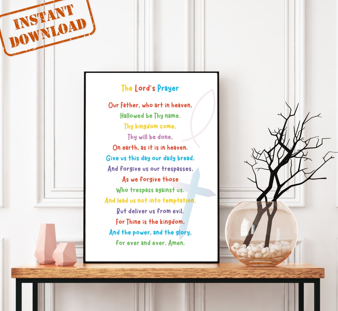 Lord's Prayer Sunday School Poster Our Father Prayer - Etsy