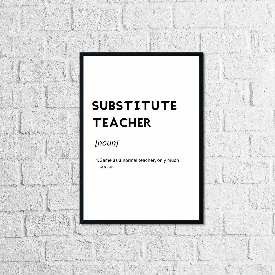 Substitute Teacher Definition Poster, Substitute Teacher Gift, Office ...