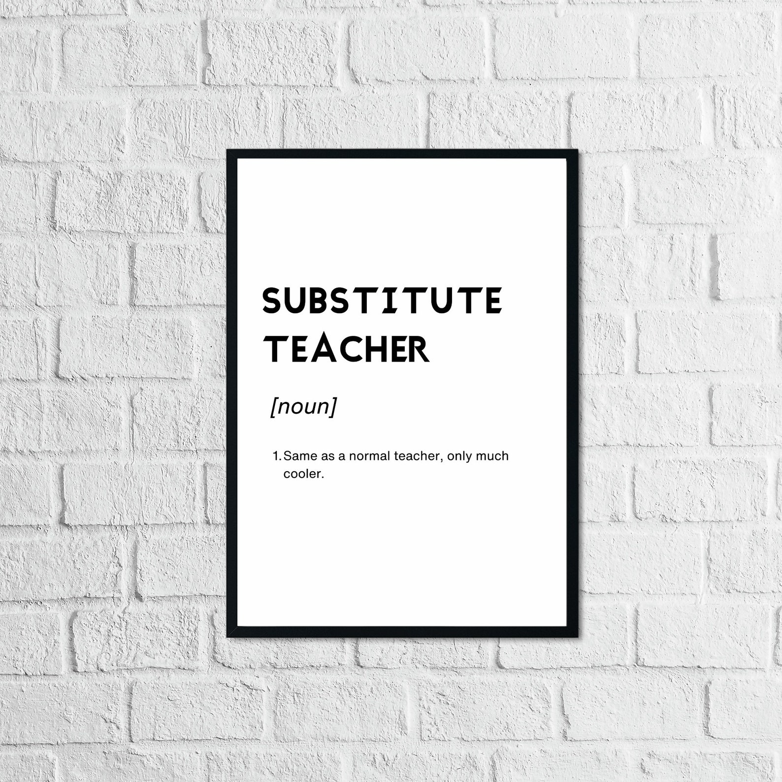 Substitute Teacher Definition Poster, Substitute Teacher Gift, Office ...