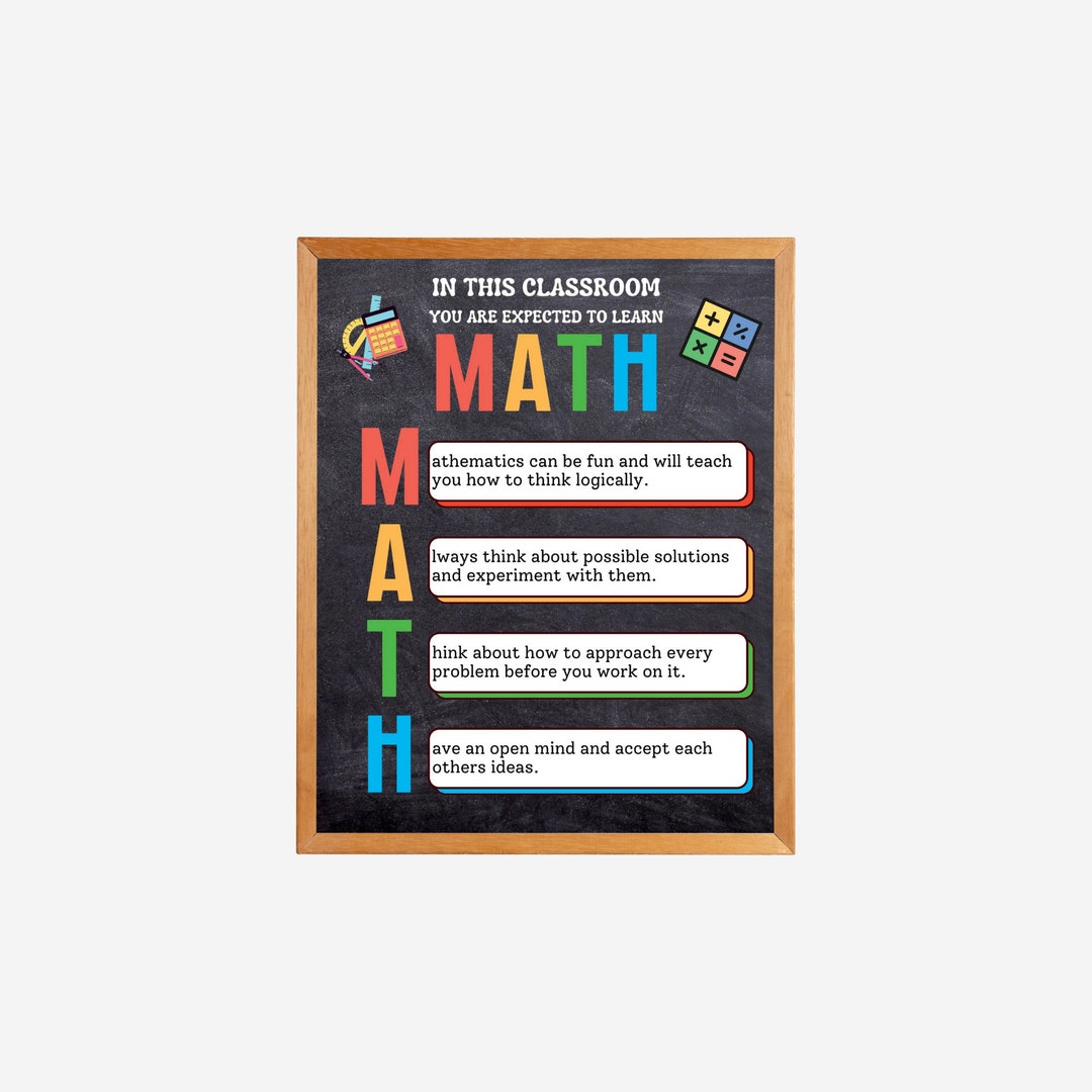 Math Class Poster, Kids Mathematics Print, Classroom Art, Teacher Gift ...