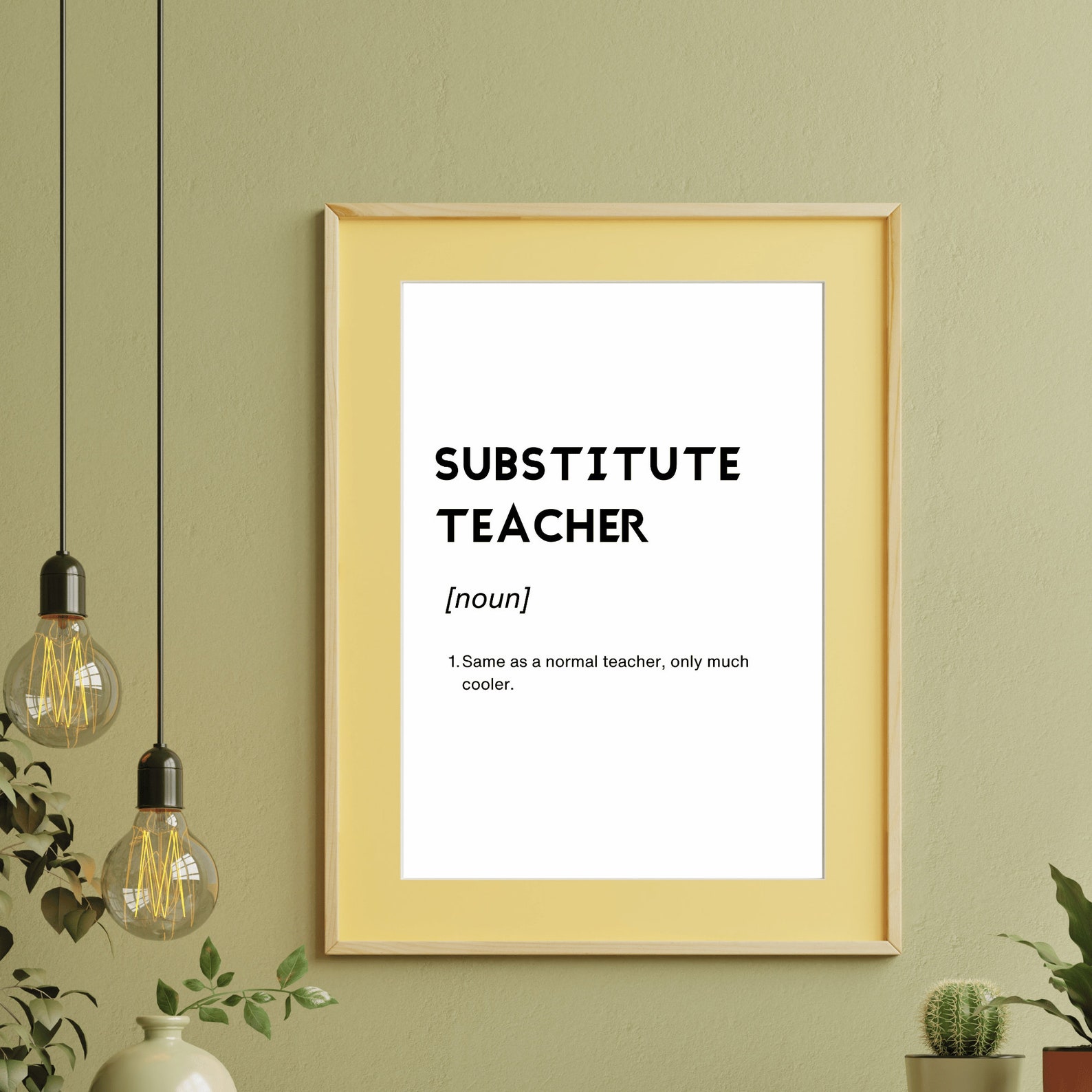 Substitute Teacher Definition Poster, Substitute Teacher Gift, Office ...