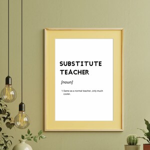 Substitute Teacher Definition Poster, Substitute Teacher Gift, Office ...