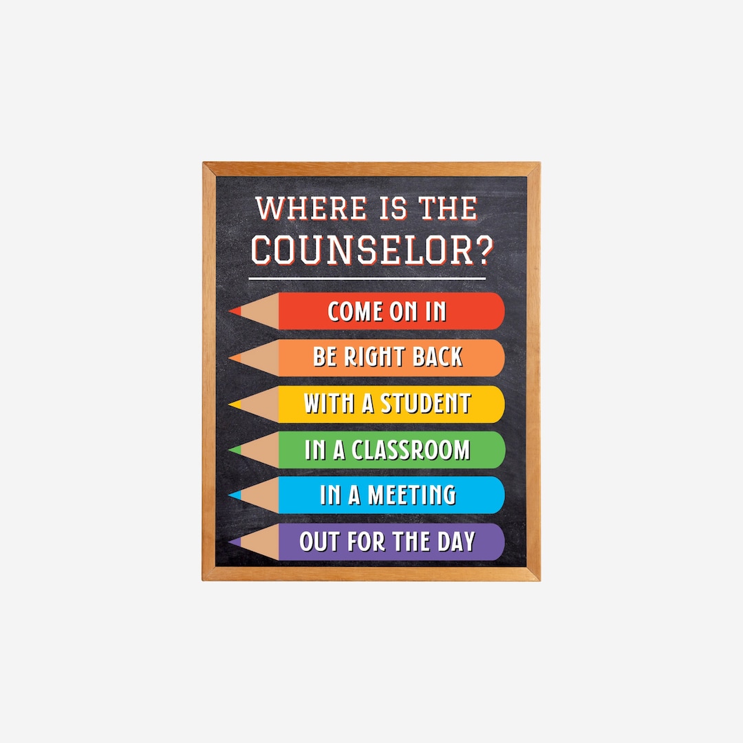 Classroom Door Sign, Wheres the Counselor, Classroom Decorations ...