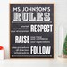 PERSONALIZED Classroom Expectations, High School Teacher Printable ...