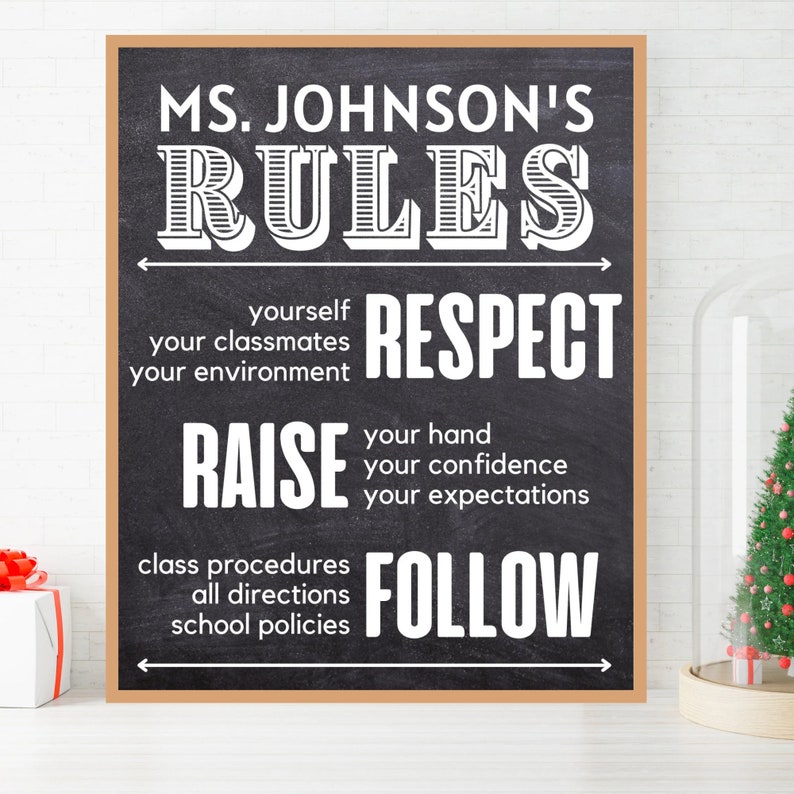 PERSONALIZED Classroom Expectations, High School Teacher Printable ...