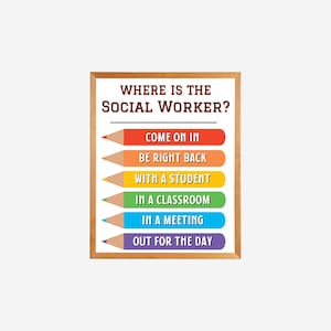 Where is the Social Worker Door Sign, Classroom Decor, School Social ...