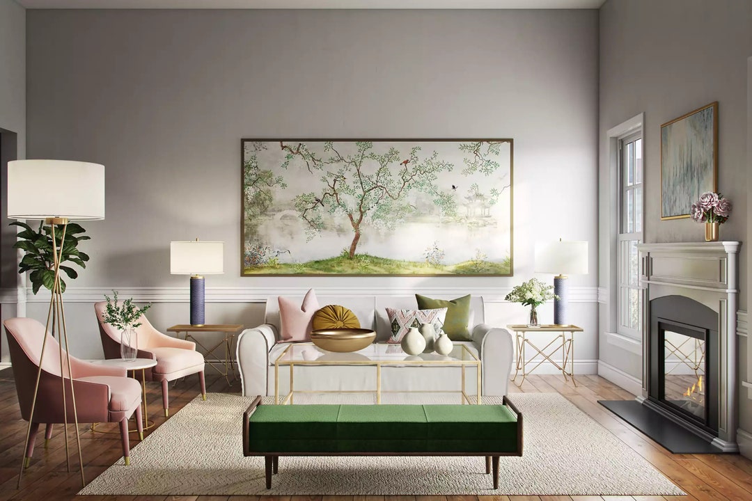 Zoom Virtual Background, Digital Living Room Backdrop, Luxury Virtual ...