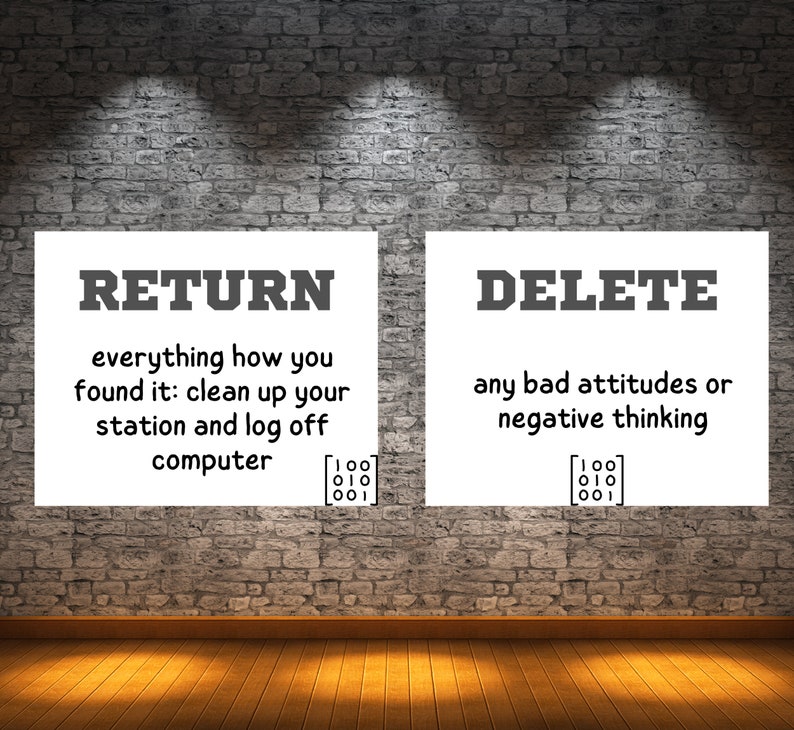 Computer Lab Poster Set of 6 Classroom Decor INSTANT - Etsy