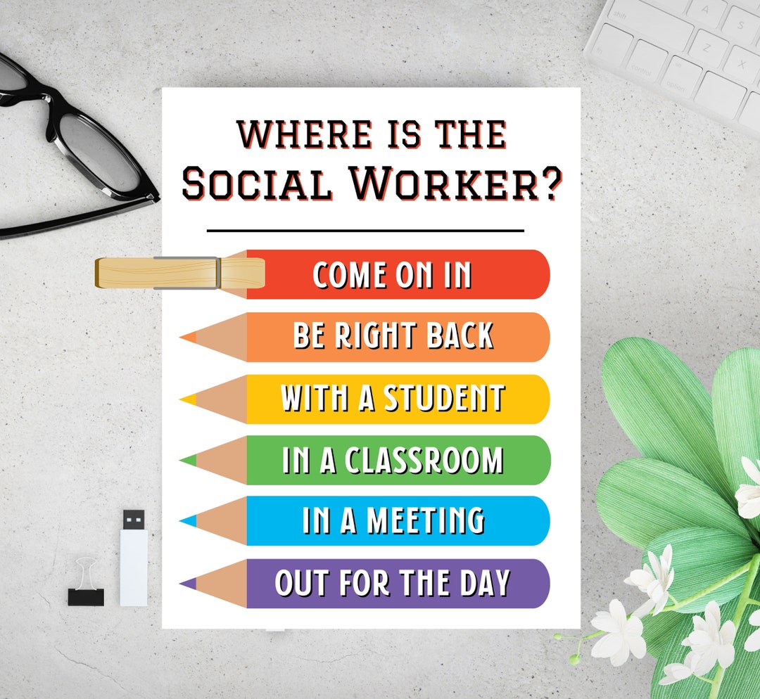 Where is the Social Worker Door Sign Classroom Decor School - Etsy