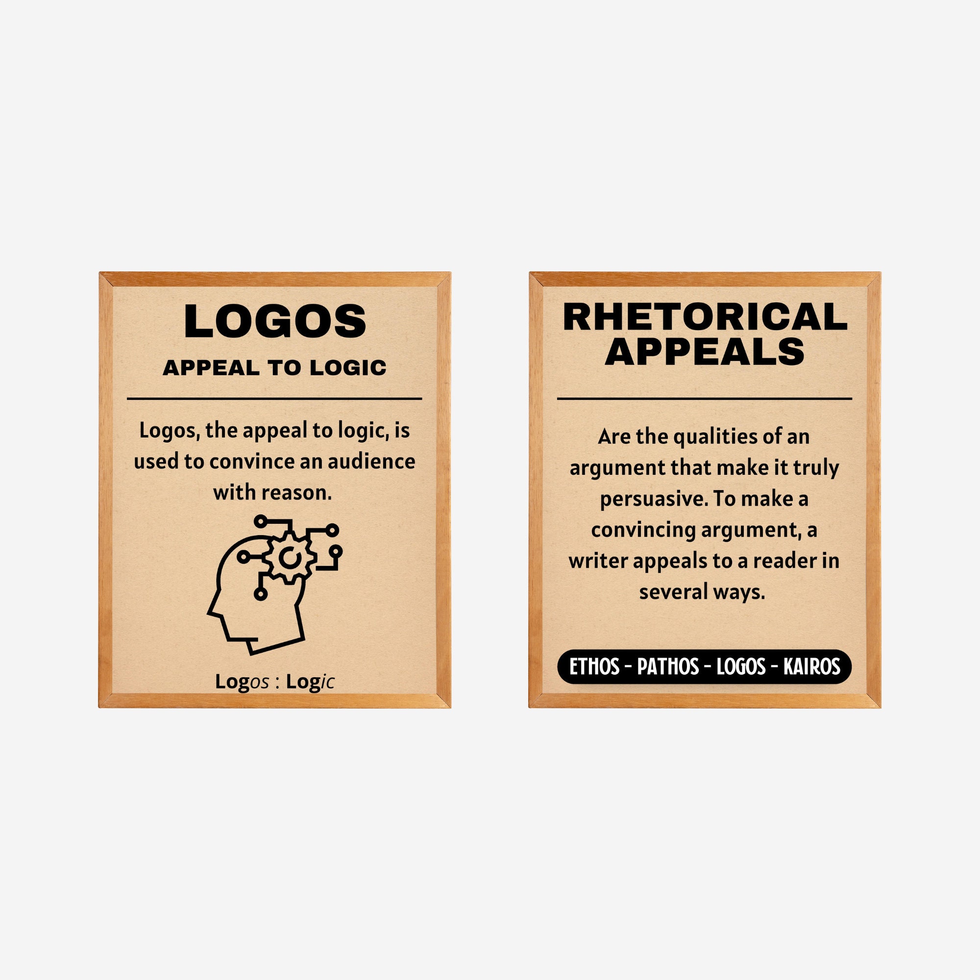 Set of 5 Ethos Pathos Logos Kairos, Classroom Decor High School AP ...