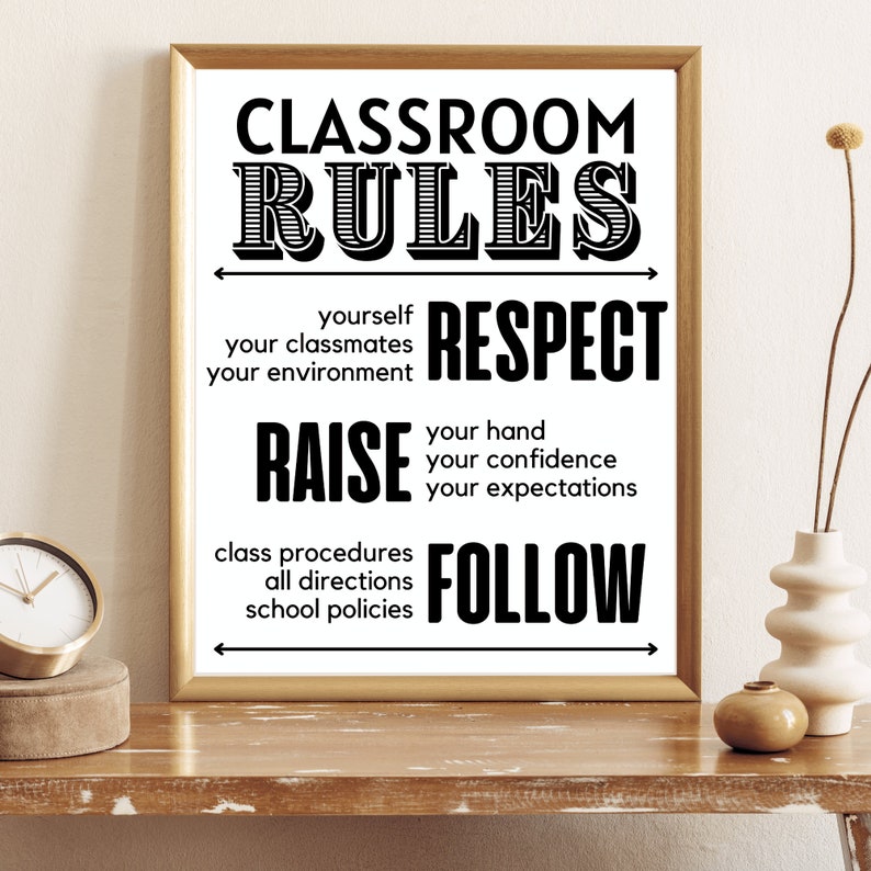 Classroom Expectations, Decor Rules Respect Teen Class, Decor High ...