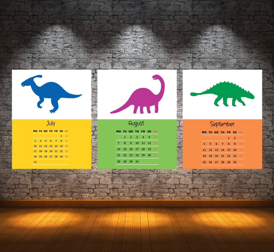 Printable Calendar Colorful Calendar Children Calendar Kids - Etsy