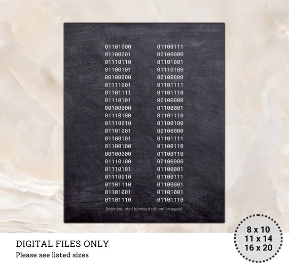 Have You Tried Turning It off and on Again Poster Binary - Etsy