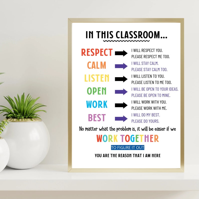 Classroom Decor, Expectations Rules, Respect Teen Class Decor High ...