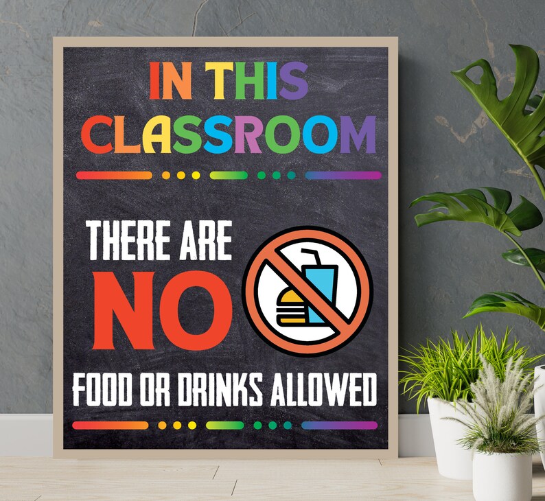 Classroom Poster Teacher Rules Teacher Poster No Food or - Etsy