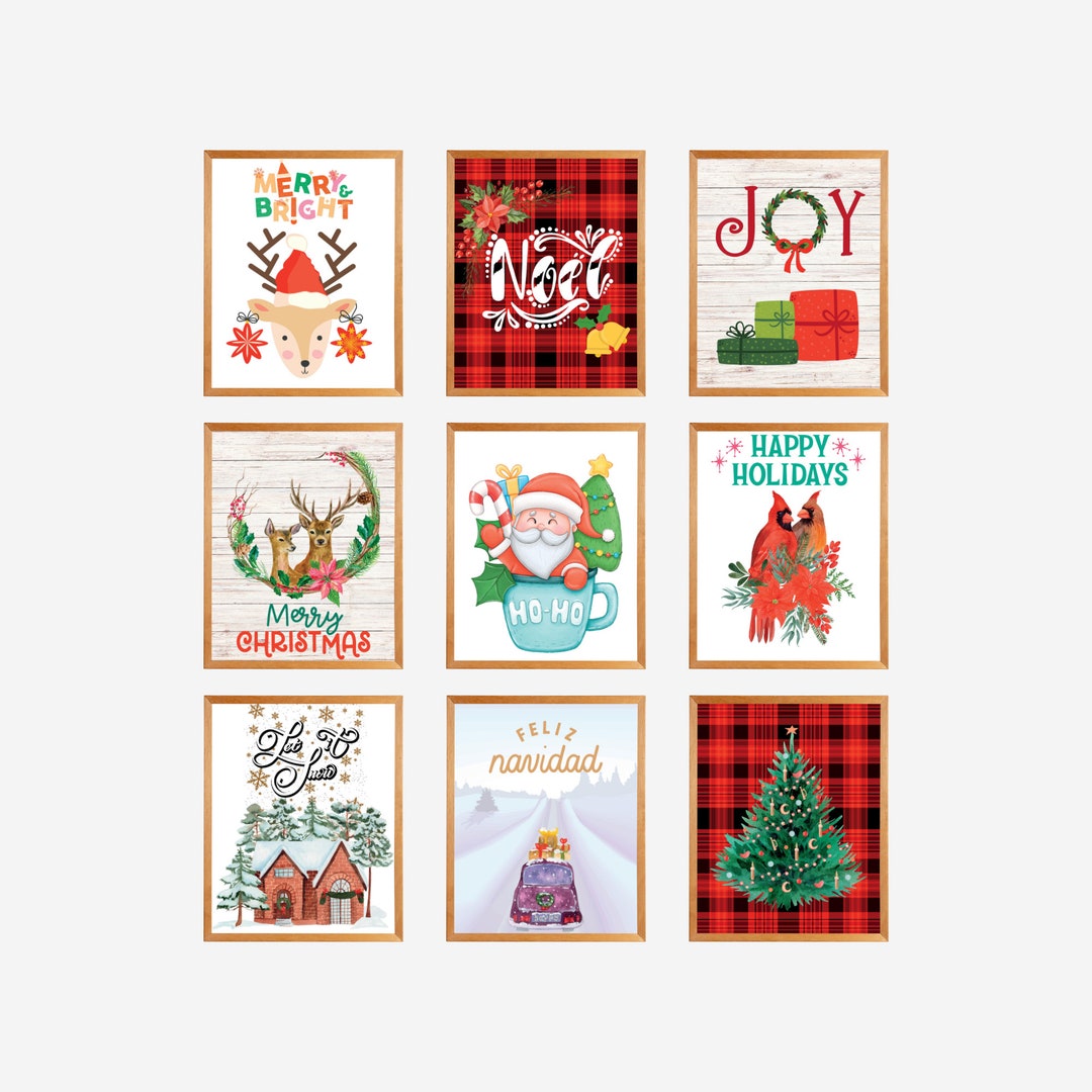 Christmas Posters, Holiday Cheer Wall Art, December Sign, Printables ...