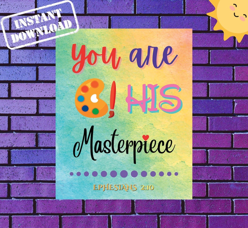 You Are God's Masterpiece Ephesians 2:10 Childrens Decor - Etsy