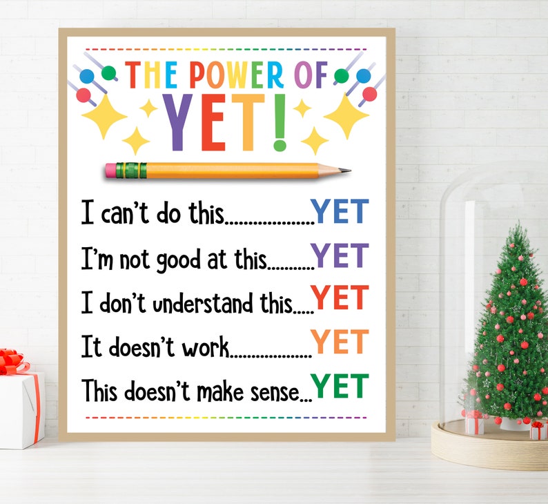 Power of Yet Growth Mindset Classroom Poster Inspirational - Etsy