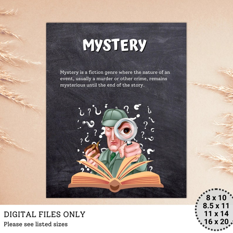 Mystery Literary Genre Print, Educational Classroom Poster, English ...