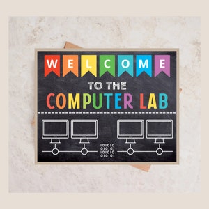 Computer Lab School Sign, Classroom Decor, Teacher Door Sign, Computers ...