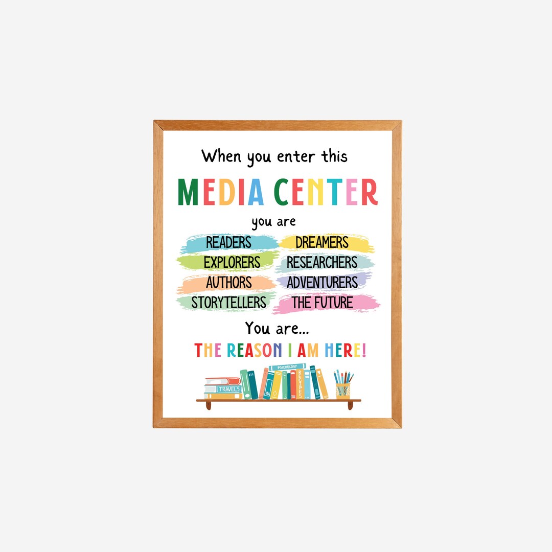 School Media Center Printable Poster, in This Classroom Rules Sign ...