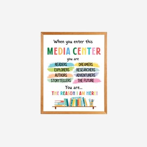 School Media Center Printable Poster, in This Classroom Rules Sign ...