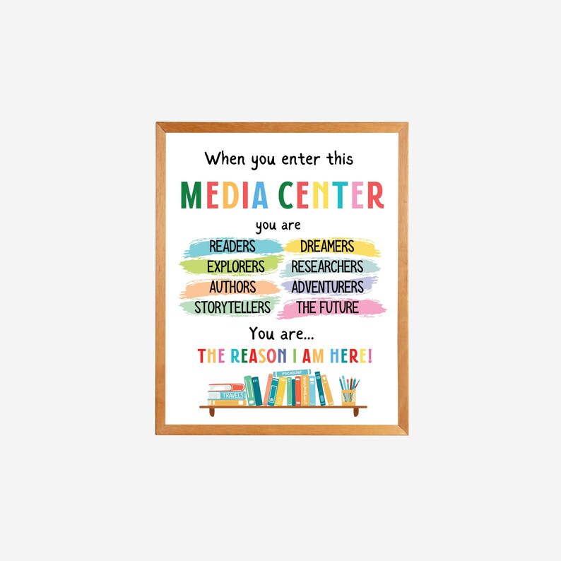 School Media Center Printable Poster, in This Classroom Rules Sign ...