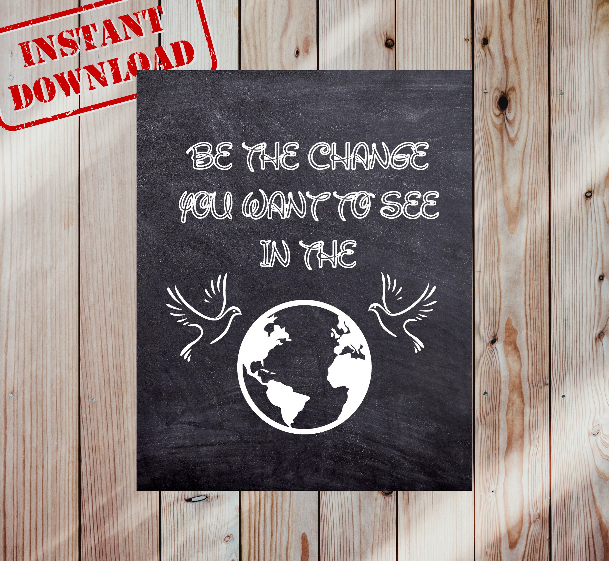 Classroom Poster Be the Change in the World Classroom Decor - Etsy