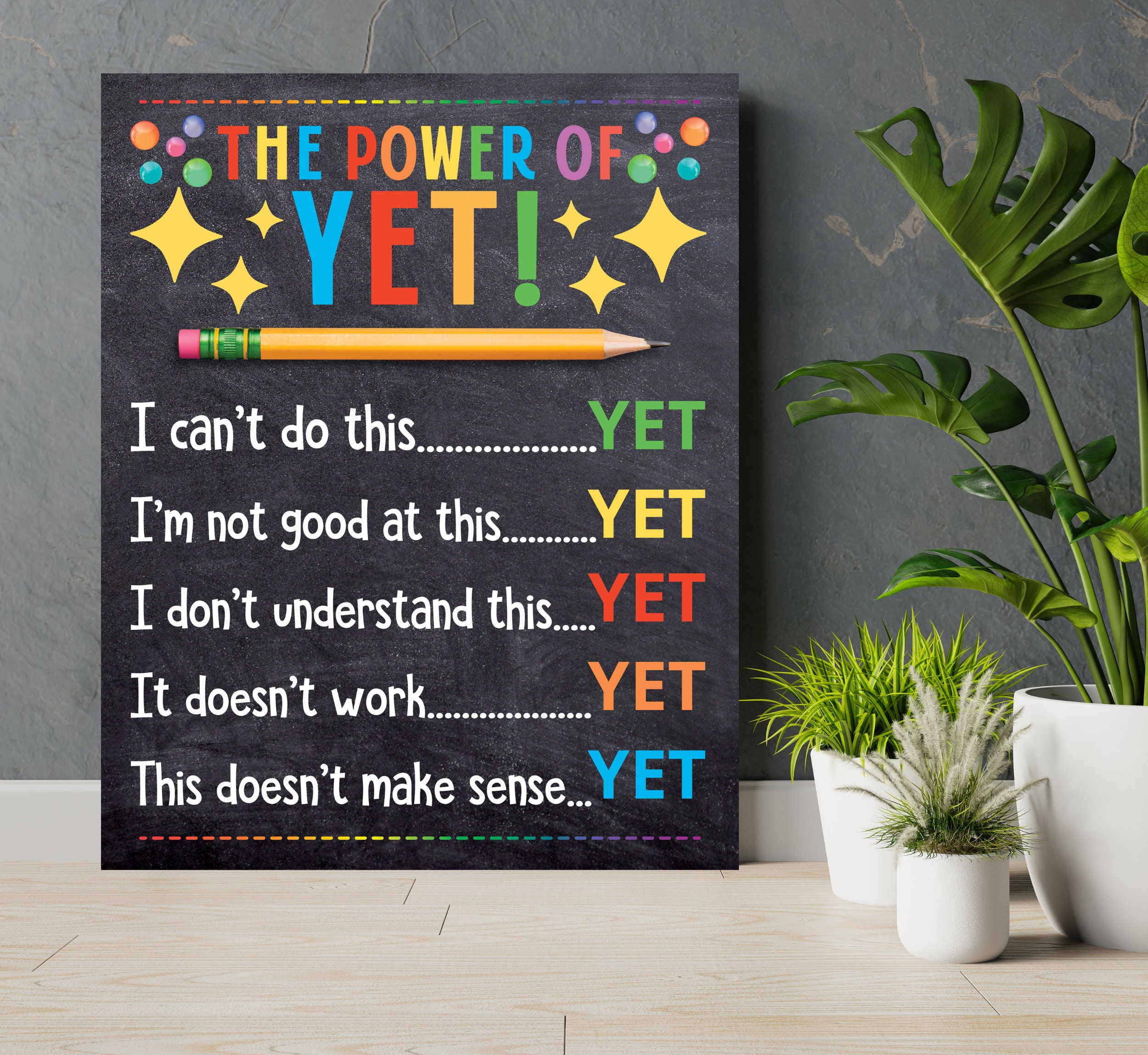 The Power of yet Poster Printable Motivational Wall Art Growth - Etsy UK