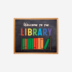 Library Welcome Sign, Books Poster, Gift for Librarian, School Library ...