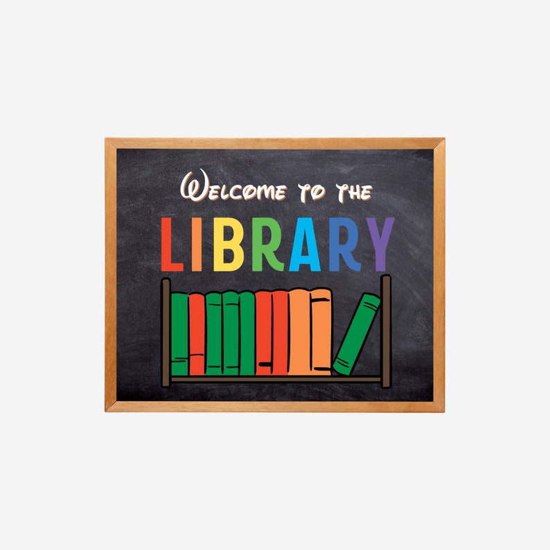 Library Welcome Sign, Books Poster, Gift for Librarian, School Library ...