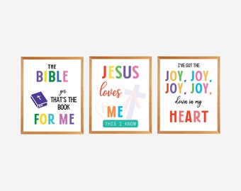 Children's Bible Songs Art, Scripture Art Printable Wall Art Bible ...