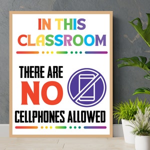 No Phone Allowed School Poster Classroom Decor Classroom - Etsy