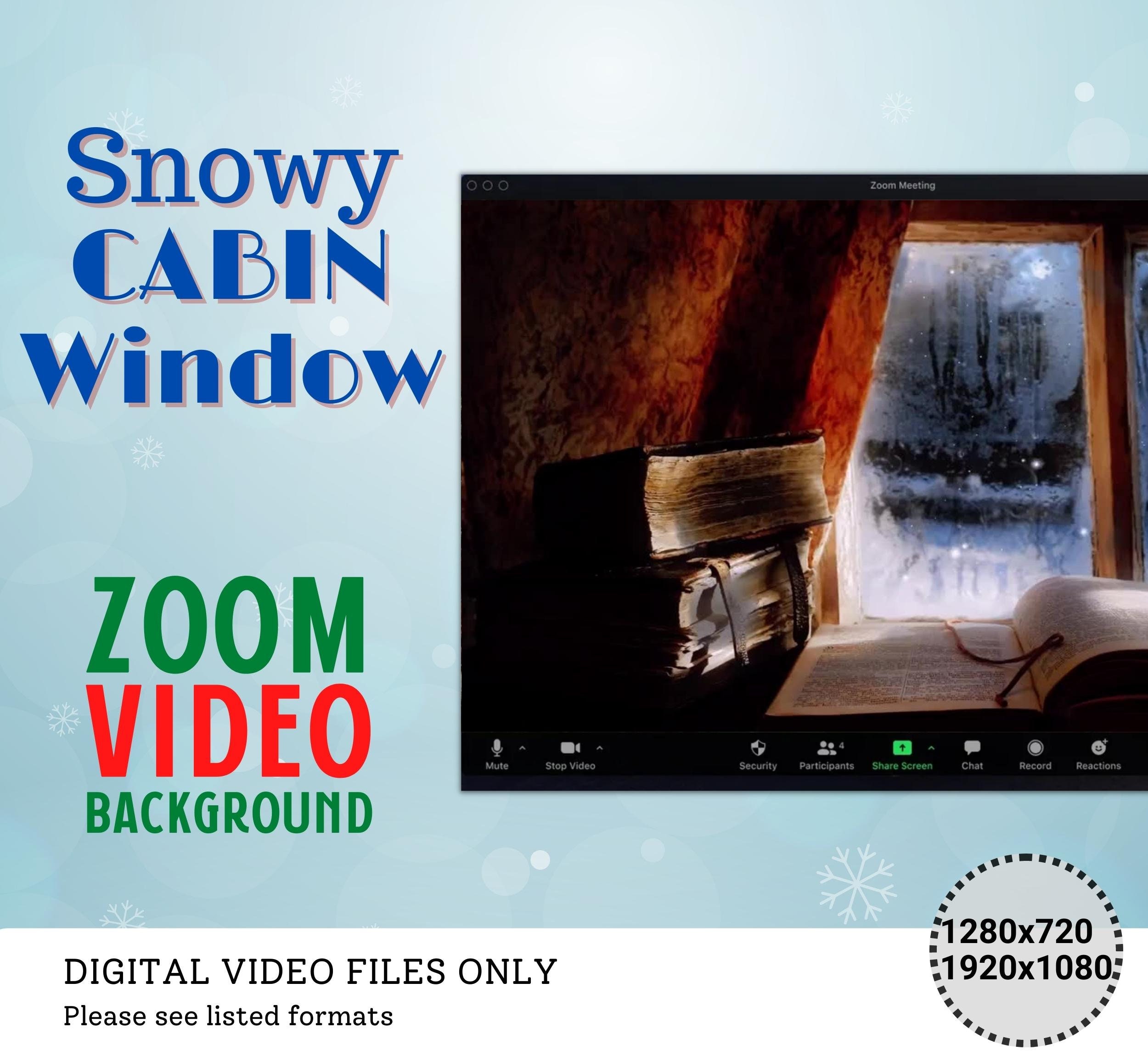 Snowy Cabin Zoom Window, Animated Zoom Looping, VIDEO Background, Zoom ...