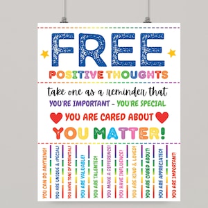 School Counselor Door Sign Positive Thoughts Tear off Flyer - Etsy