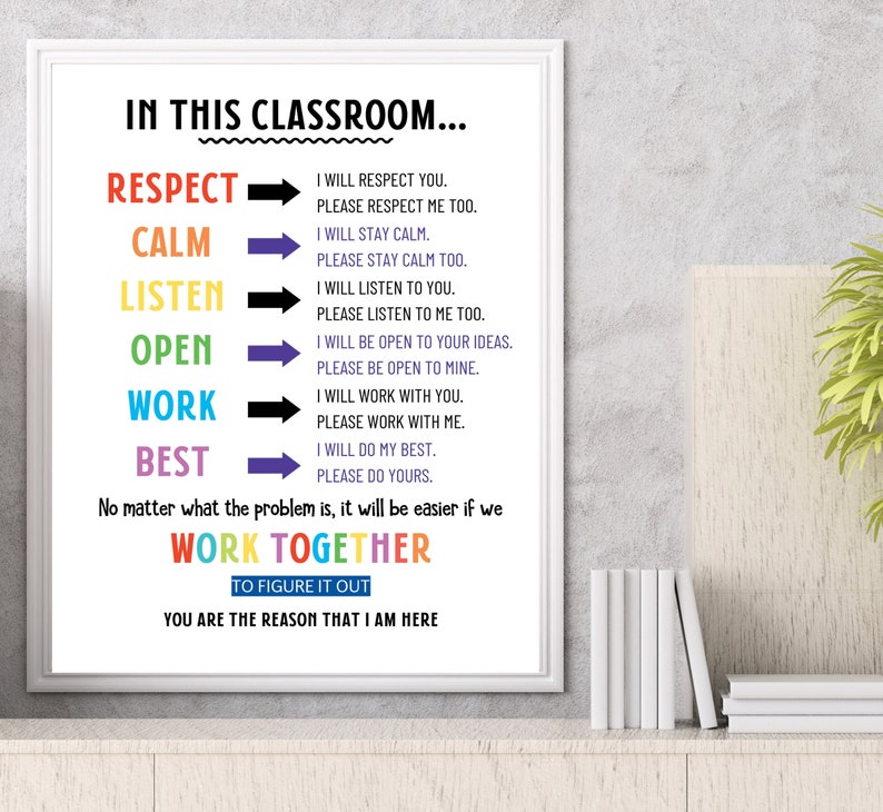Classroom Decor Expectations Rules Respect Teen Class Decor - Etsy
