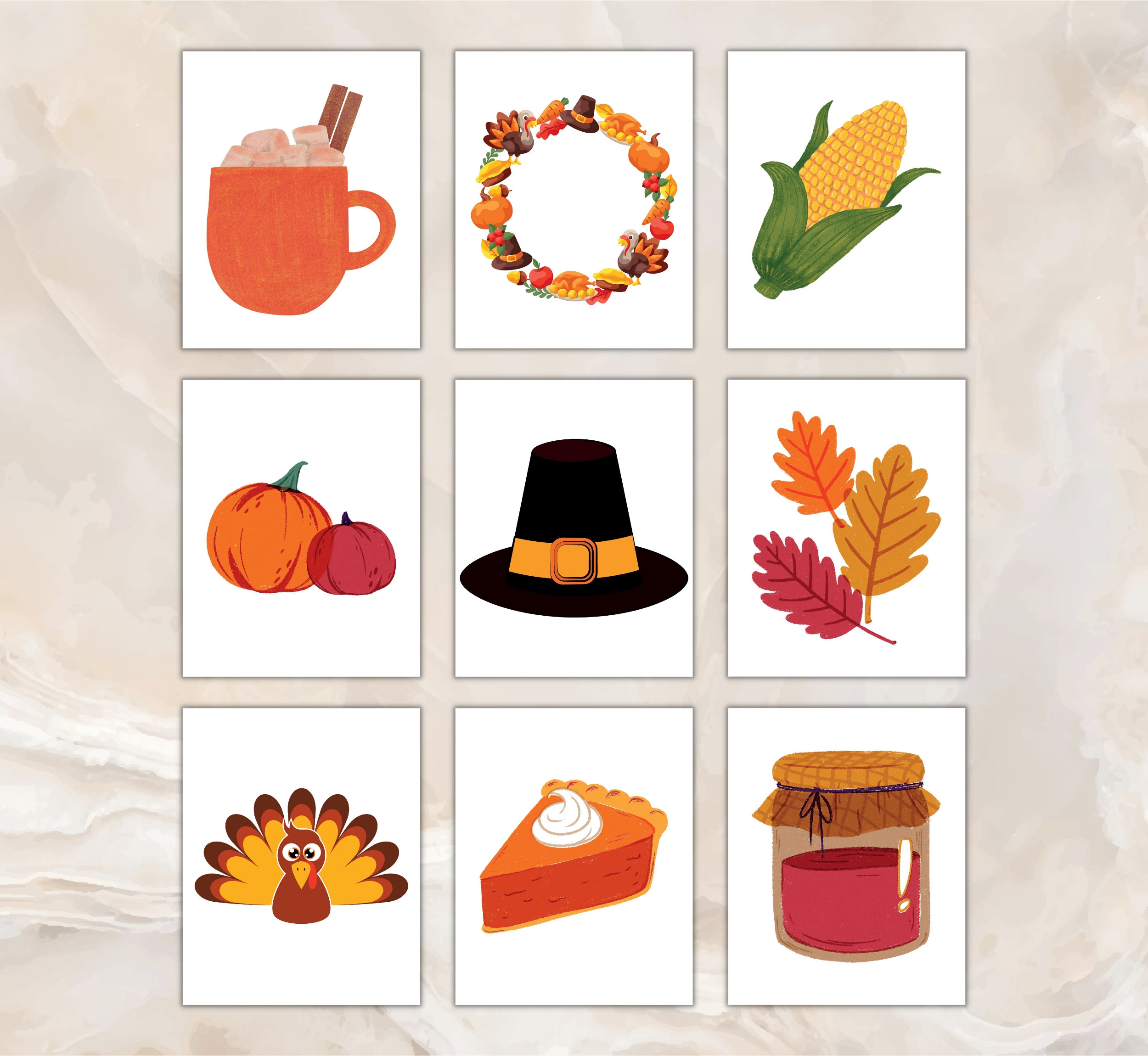 Thanksgiving Poster Pack, 9 Printables Modern Thanksgiving, Wall Art ...