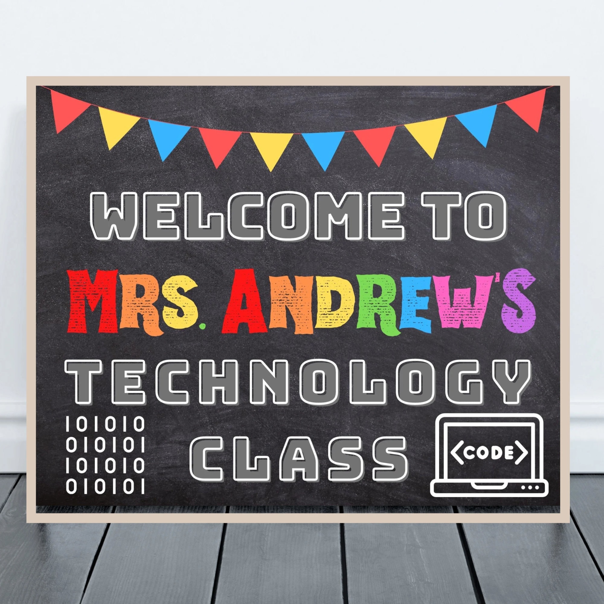 PERSONALIZED Computers Teacher Sign, Classroom Decor, Teacher Door ...