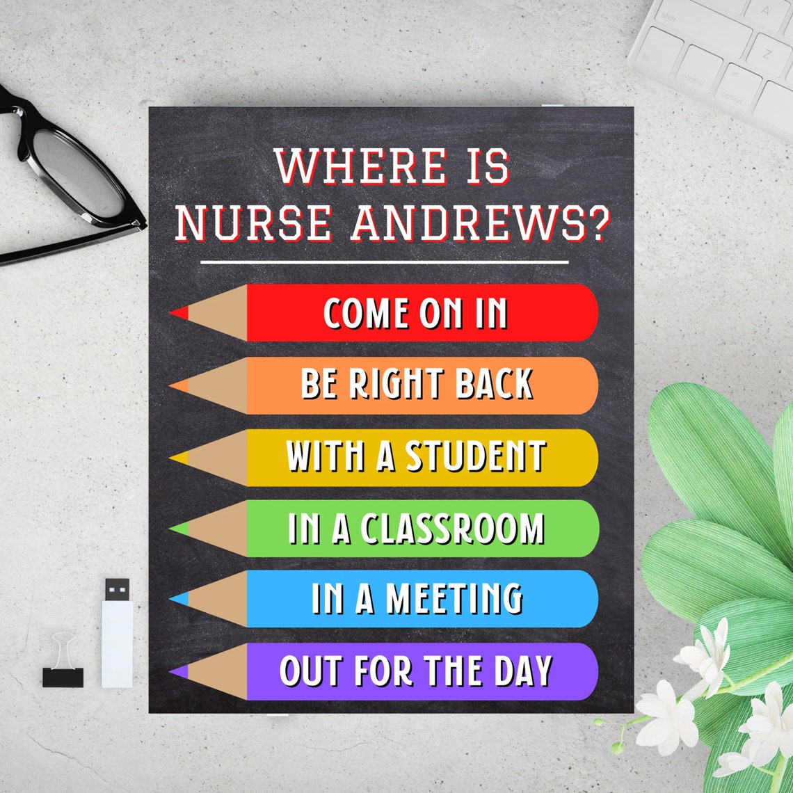 PERSONALIZED Nurse Door Sign, Classroom Decor, Custom Nurse Gifts ...
