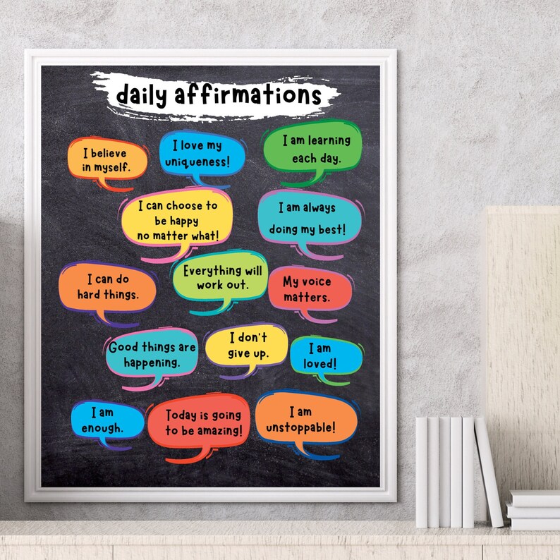 Daily Affirmations Poster, Inspirational Affirmations, Positive ...
