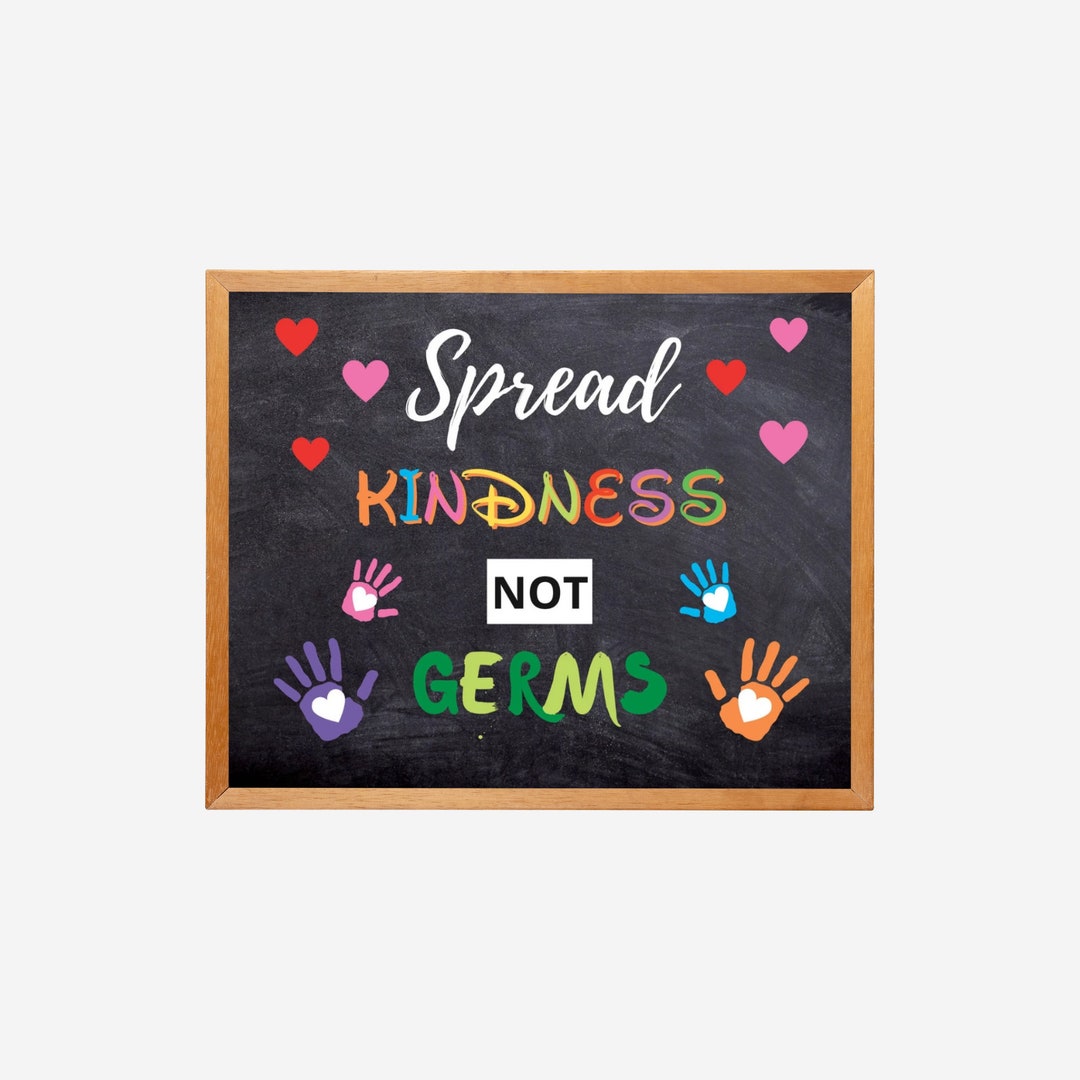 Spread Kindness Not Germs Poster, Nurse Office Sign, Flu Season Poster ...