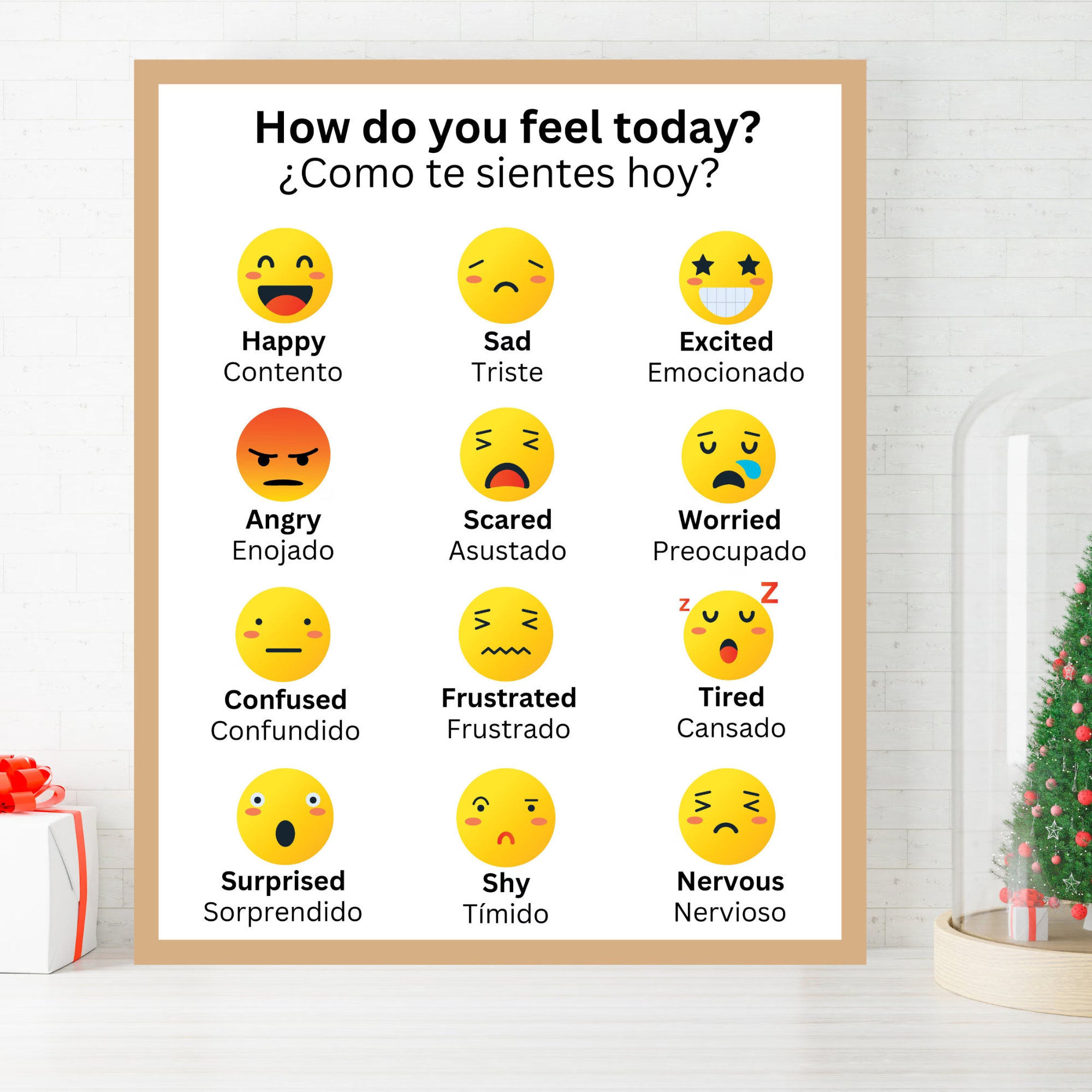 Bilingual Feelings Printable, Spanish Poster, Therapy Office Decor ...